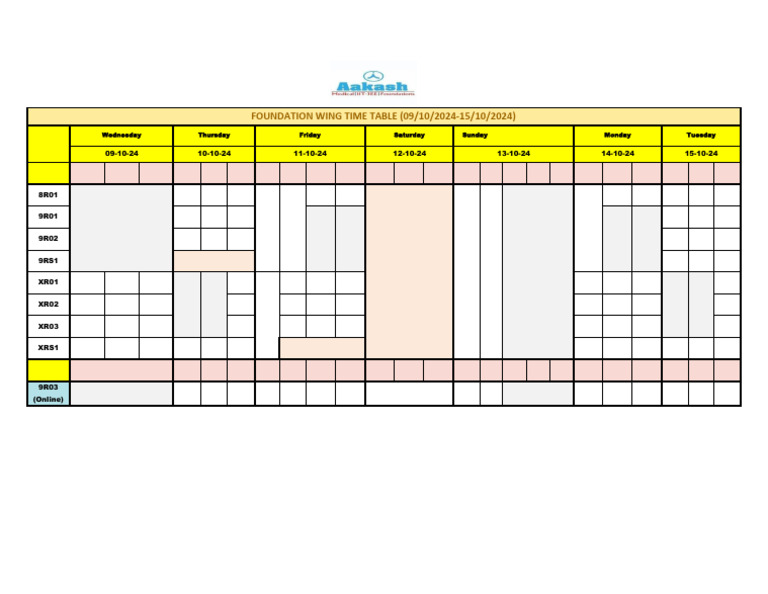 Foundation Wing Time Table 2024 | PDF