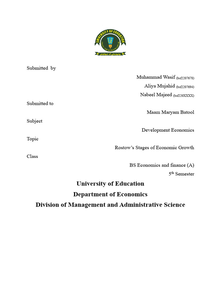 Development Economics Asignment # 1 Presentation | PDF