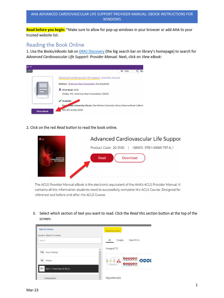 AHA Ebook Instructions Windows23 | PDF | Books | Software