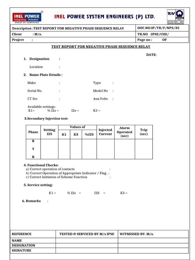 35-Negative Phase Sequence Relay CTN-CTNM | PDF