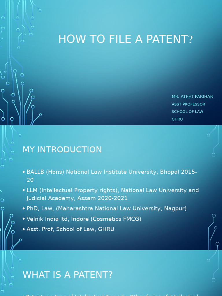 How to file a patent | PDF