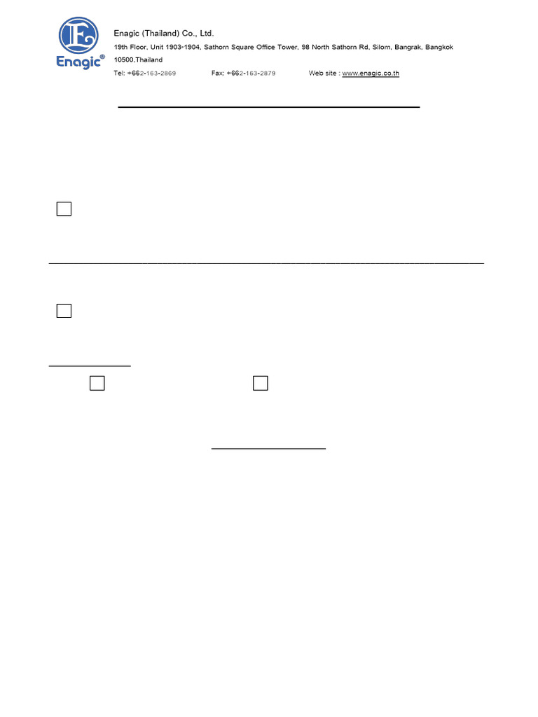Enagic Thailand Cash Card Request Form | PDF