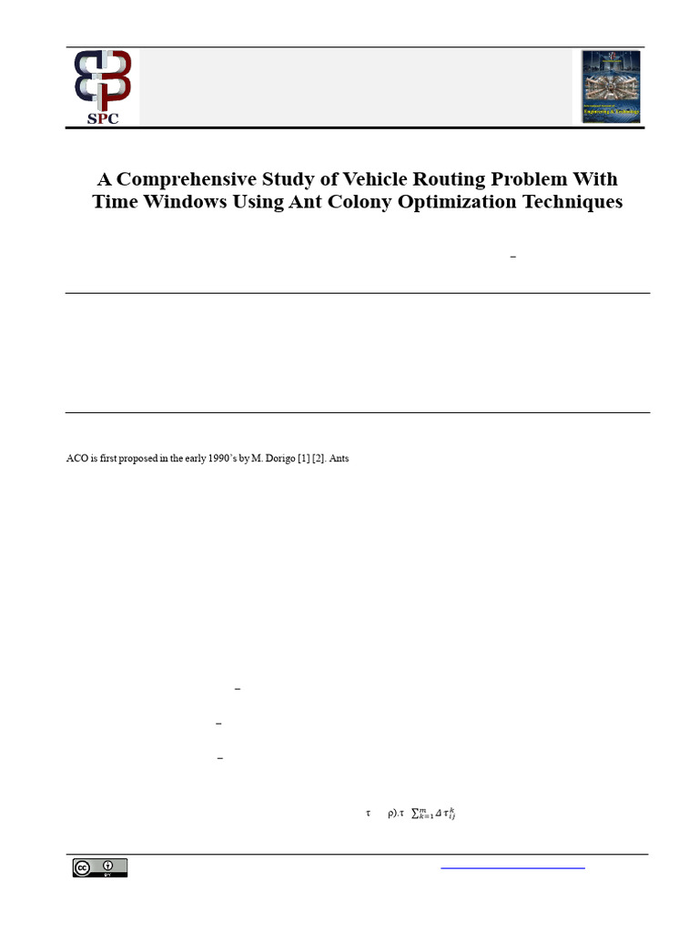 A Comprehensive Study of Vehicle Routing Problem W | PDF