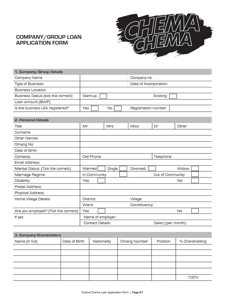 Company Loan Application Form | PDF | Telephone | Business