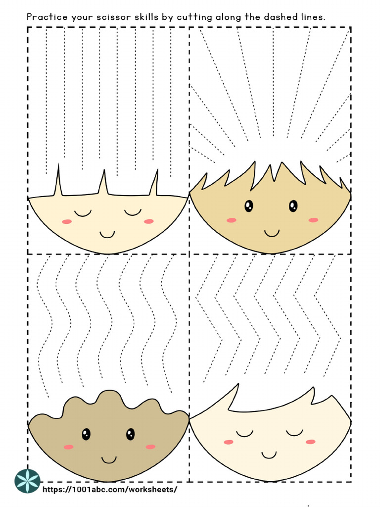 Scissor Skills - Cutting Practice - Hair - 1001abc | PDF