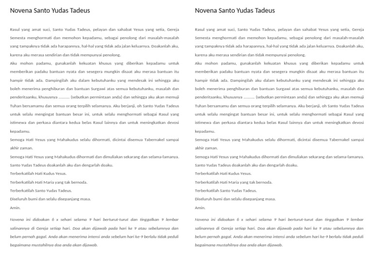 Novena Santo Yudas Tadeus | PDF