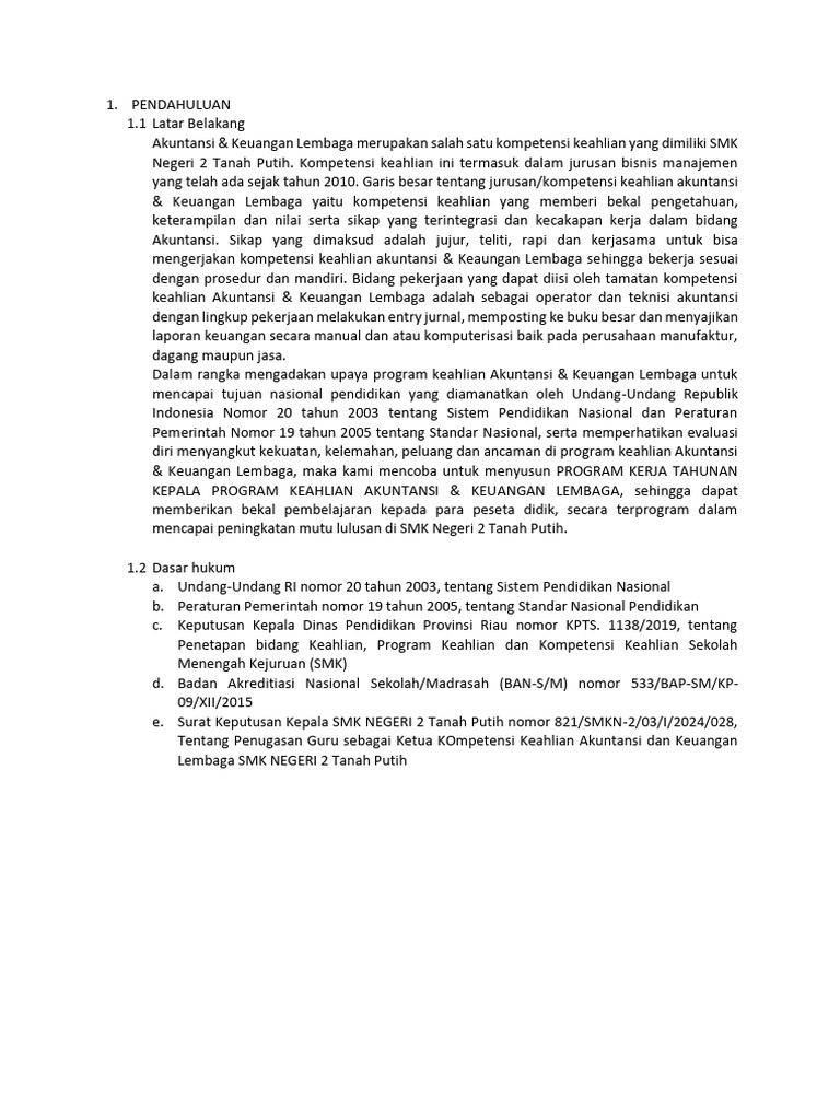 program kajur & SK | PDF