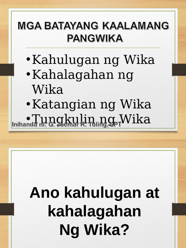 Linggo 2 - Batayang Kasanayang Pangwika | PDF