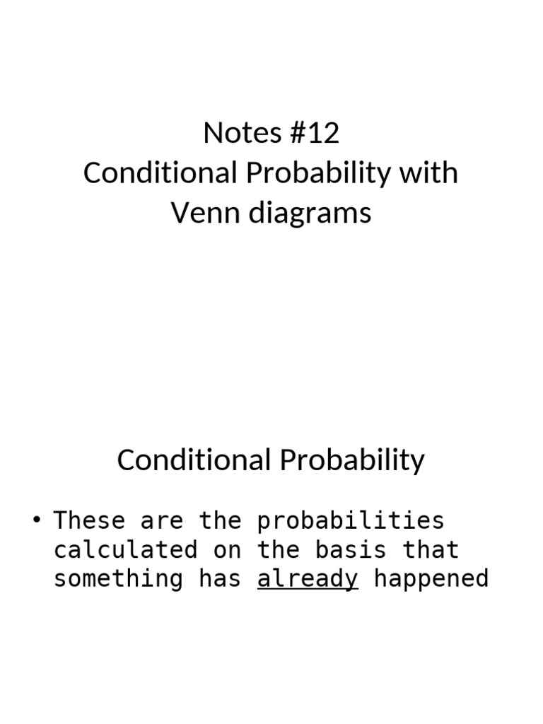 Notes 12 Venn Diagram Conditional | PDF