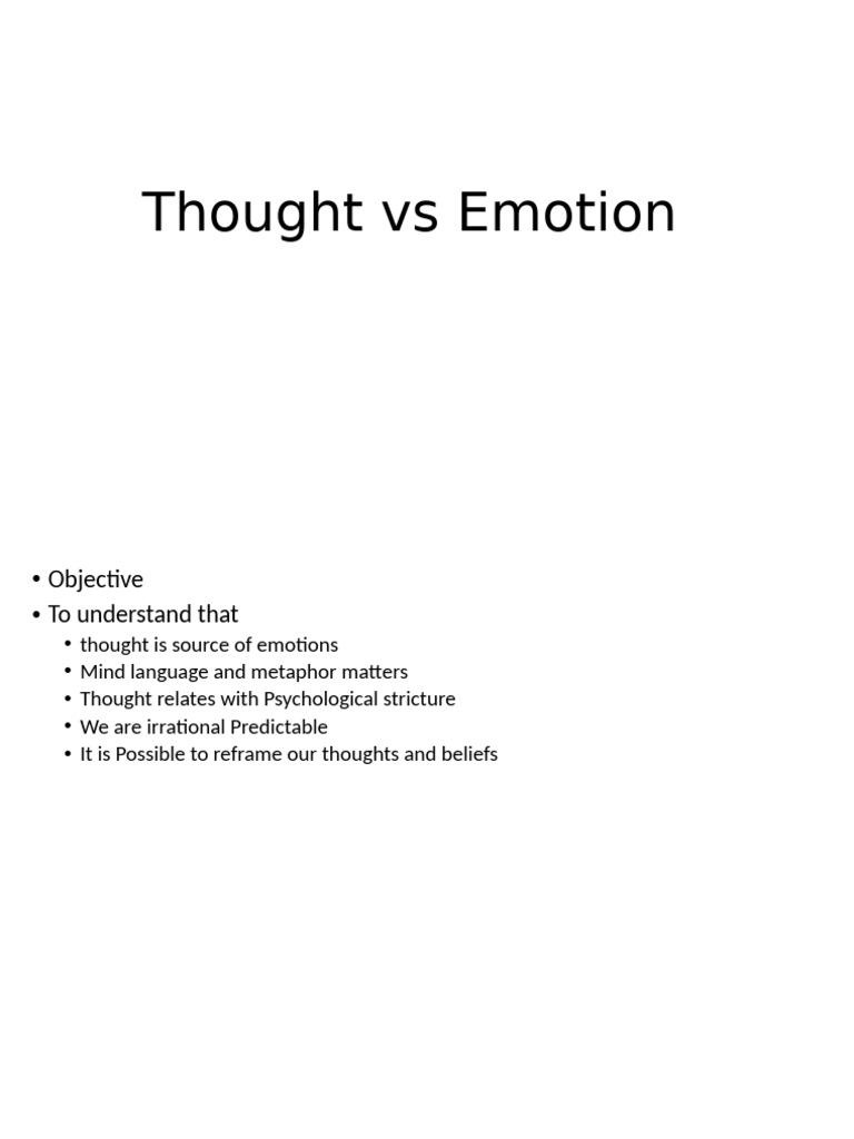 Thought Vs Emotion | PDF