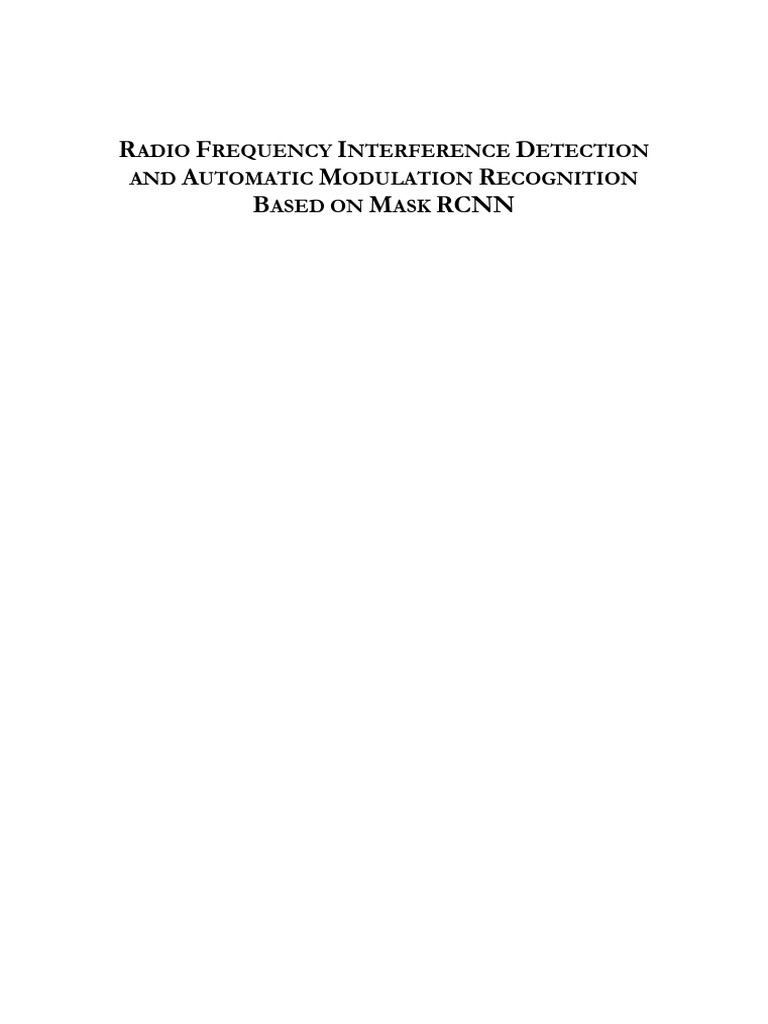 Radio Frequency Interference Detection and Automatic Modulation ...