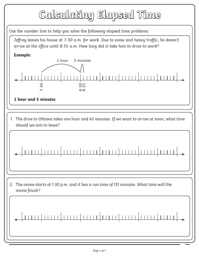 Year 4 Elapsed Time Worksheet | PDF