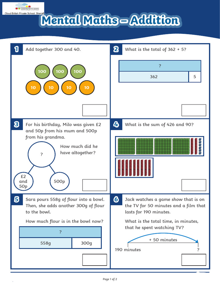 Year 3 Mental Maths – Addition | PDF