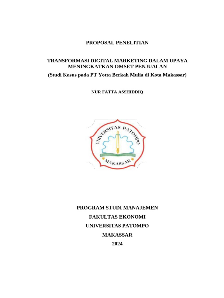 New-Proposal Penelitian 2024 | PDF