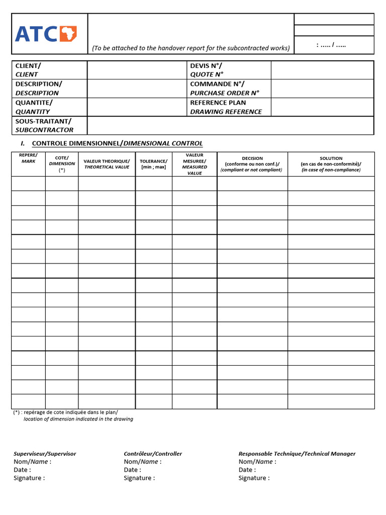 EN-FAB-011 PV de Contrôle Produit Sous-Traité (Bilingue) | PDF