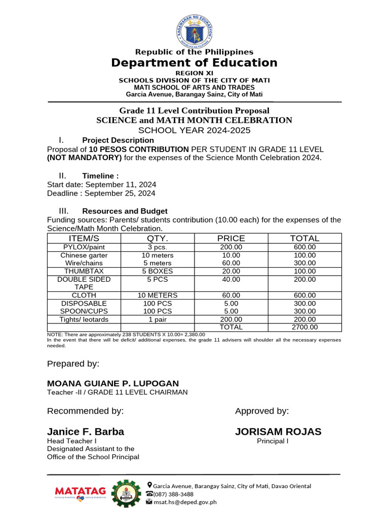 Project 10 Pesos Per Student | PDF