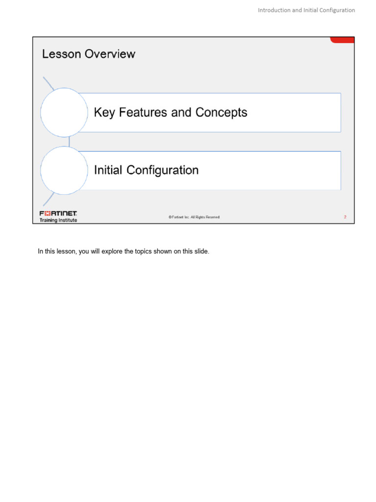 Do Not Reprint © Fortinet: in This Lesson, You Will Explore The Topics Shown On This Slide | PDF
