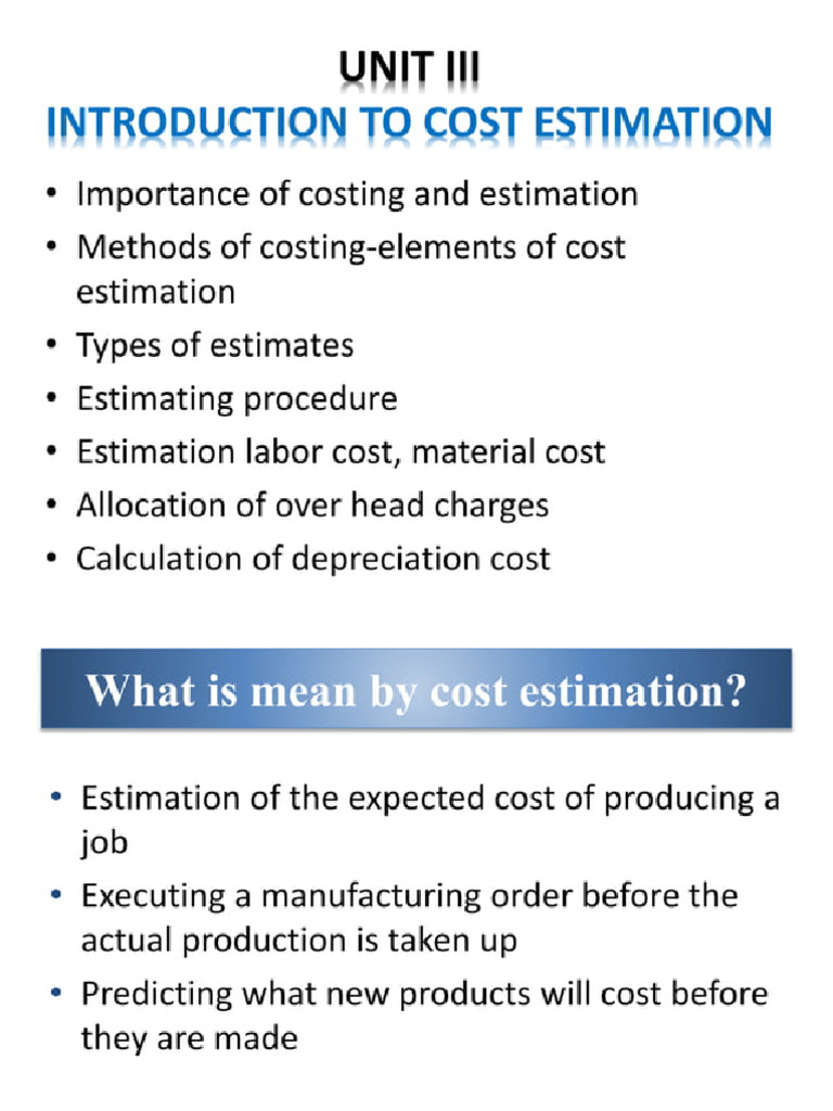 Cost Estimation 1721544135 | PDF