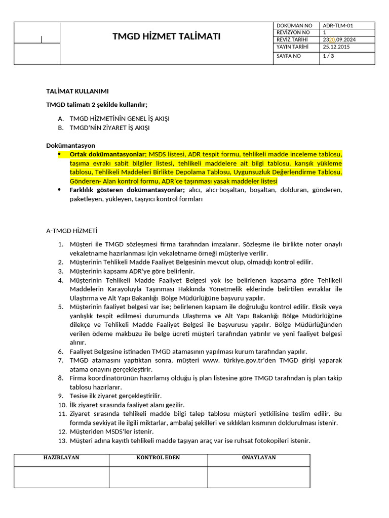 2024 - TLM.01 - TMGD Tali̇mati | PDF