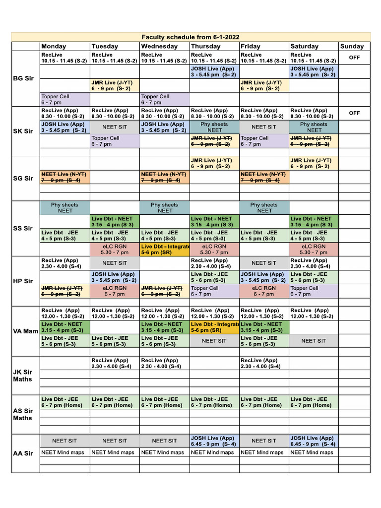 Master Time Planner | PDF