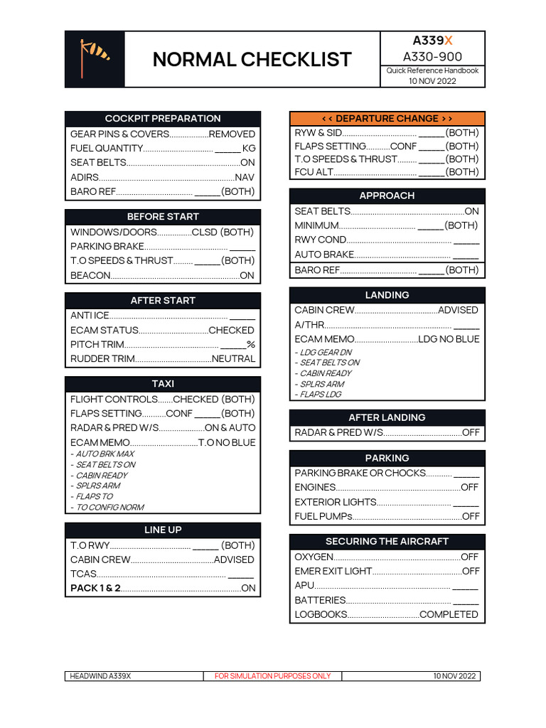 A330 Checklist | PDF