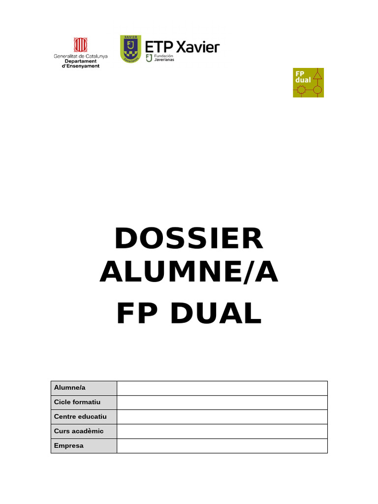 Plantilla Dossier Alumne Dual 2 | PDF