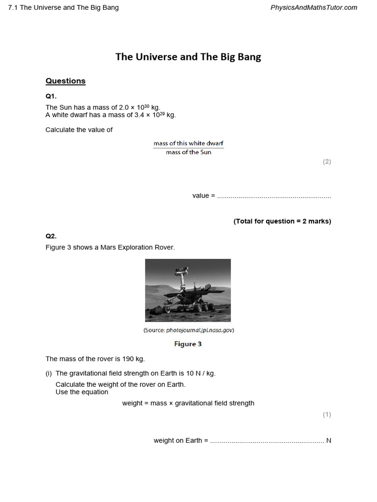 7.1 The Universe and The Big Bang | PDF