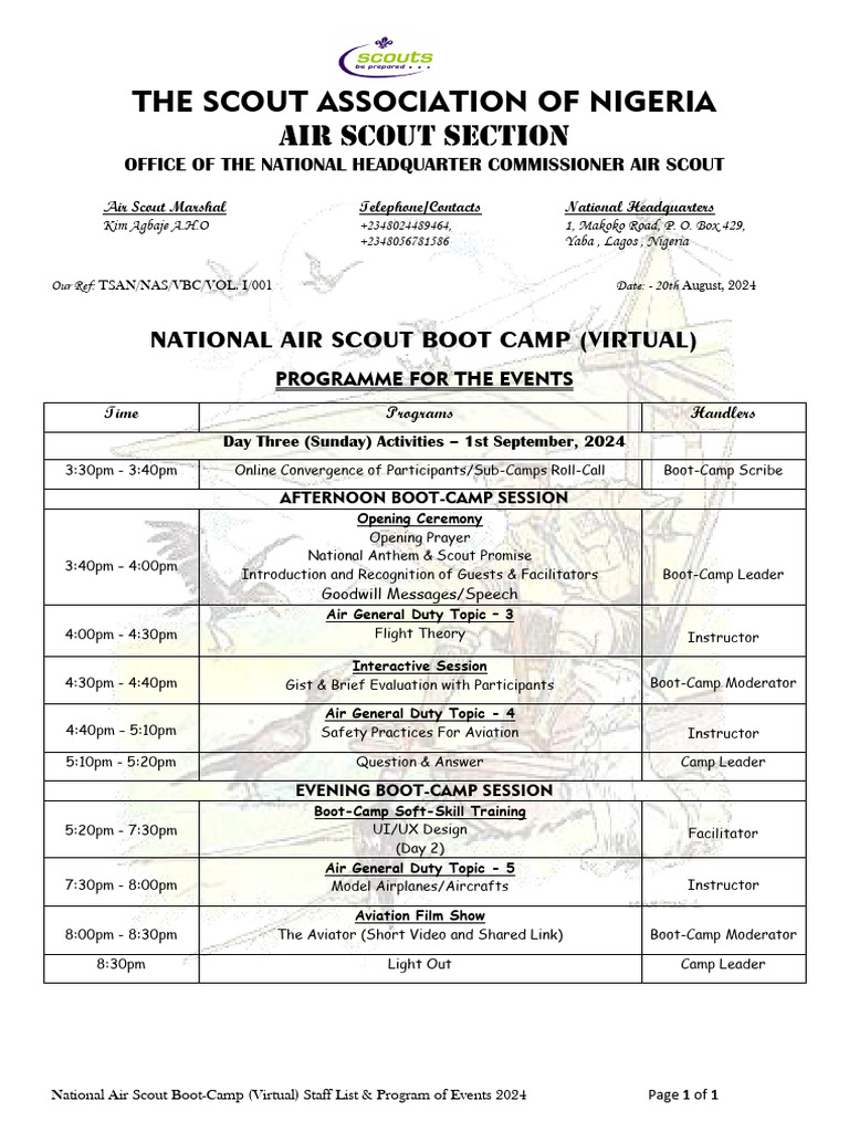 NAS Boot Camp Program DAY 3 NEW | PDF