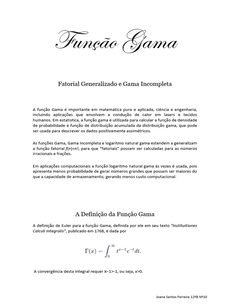 Função Gama | PDF