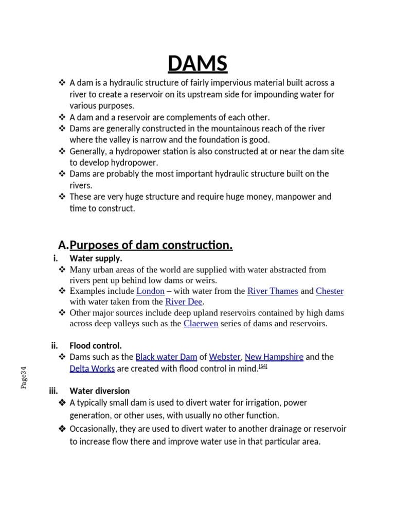 Dams Moderated Final Notes | PDF
