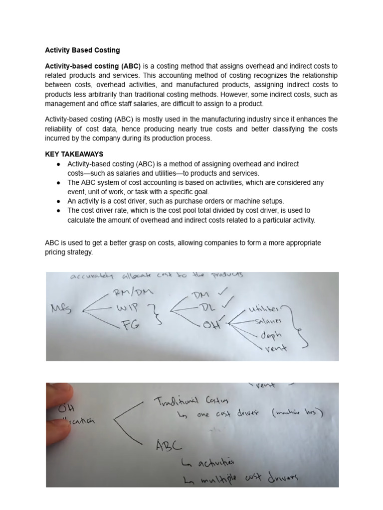Activity Based Costing LESSON | PDF