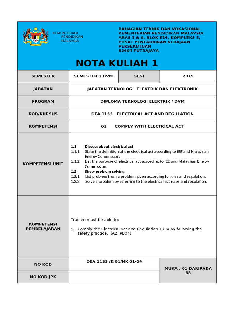 Nota Kuliah 1 | PDF | Computers | Technology & Engineering