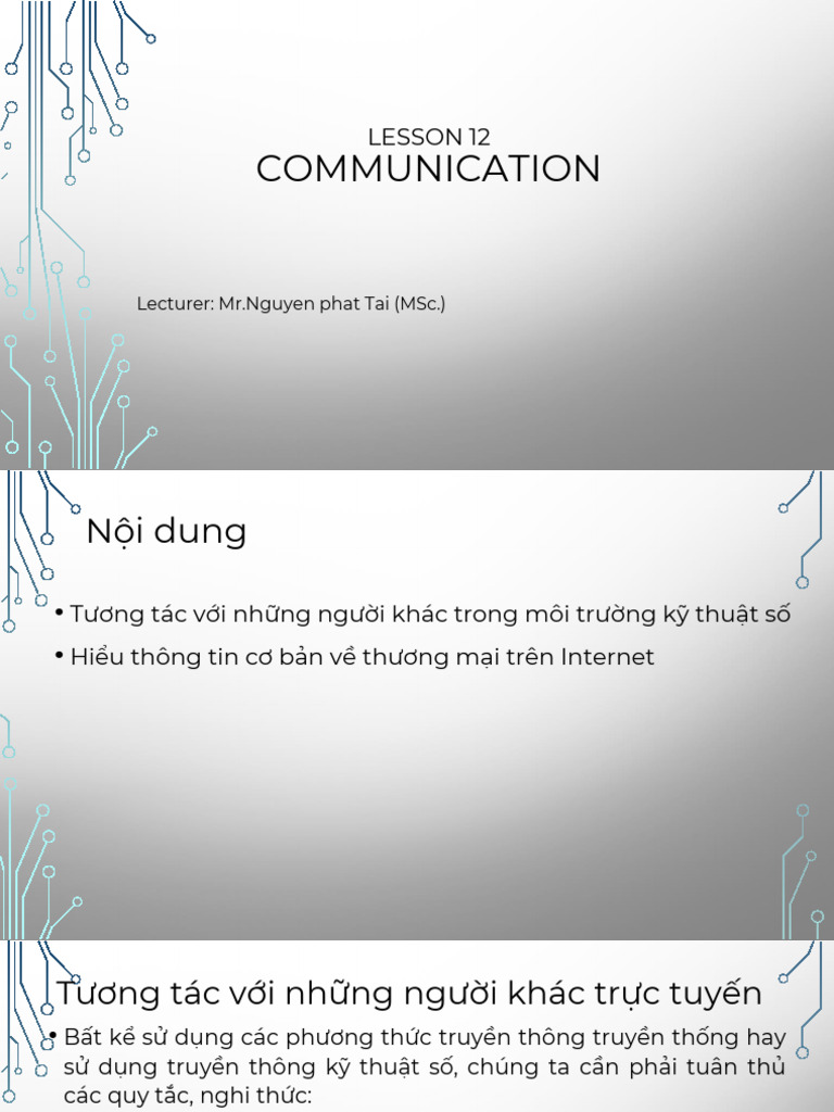 Lesson 12 - Communication | PDF