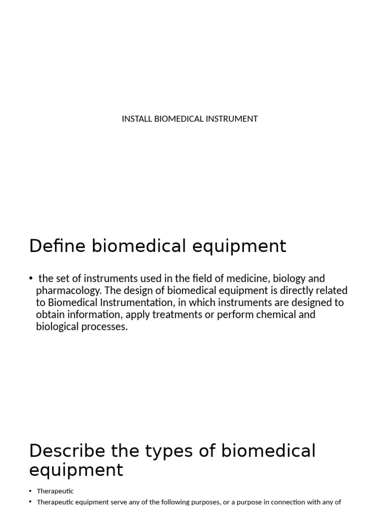 Biomedical Equipment | PDF