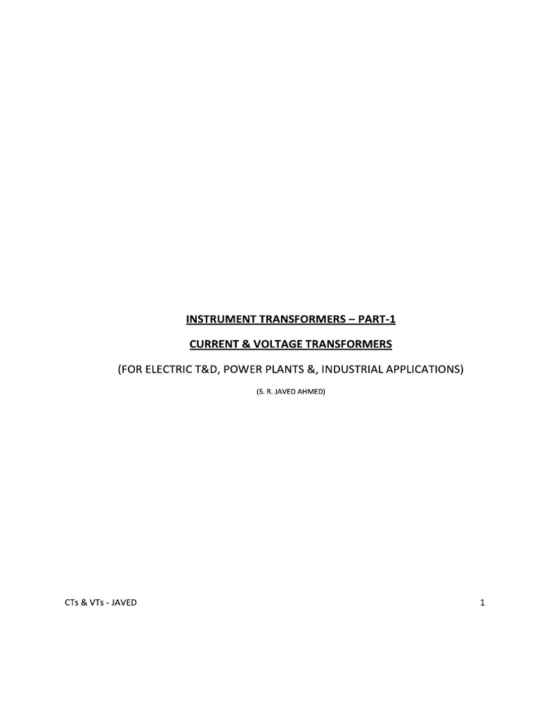 Instrument Transformers-Part1-CT&VT | PDF