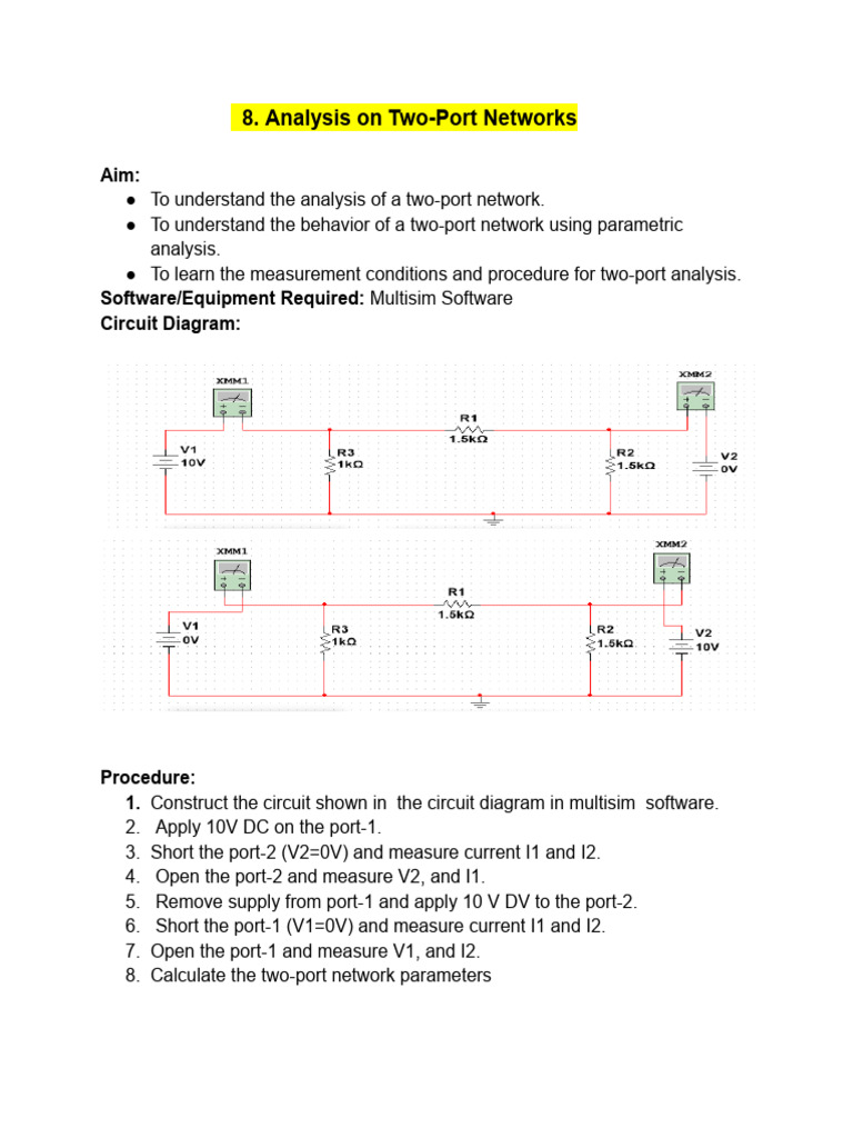 Analysis On Two-Port Networks | PDF
