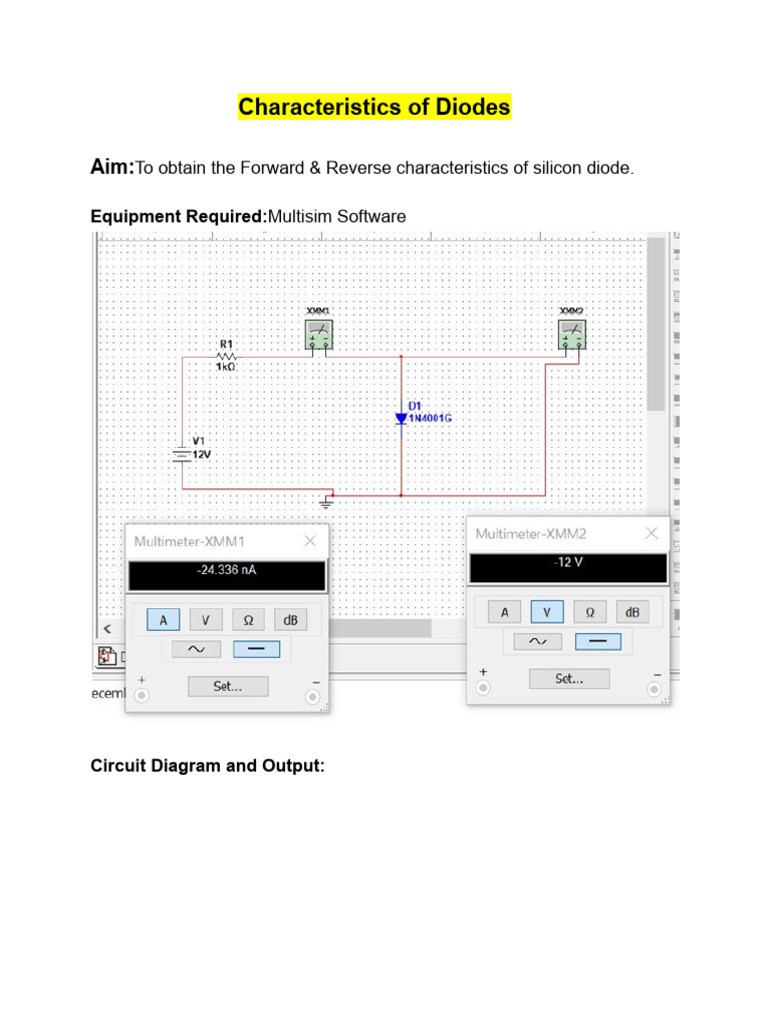 Characteristics of Diodes | PDF