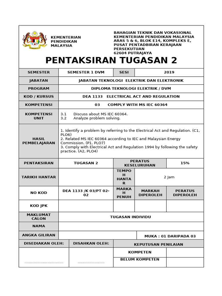 Pentaksiran Tugasan 2 | PDF