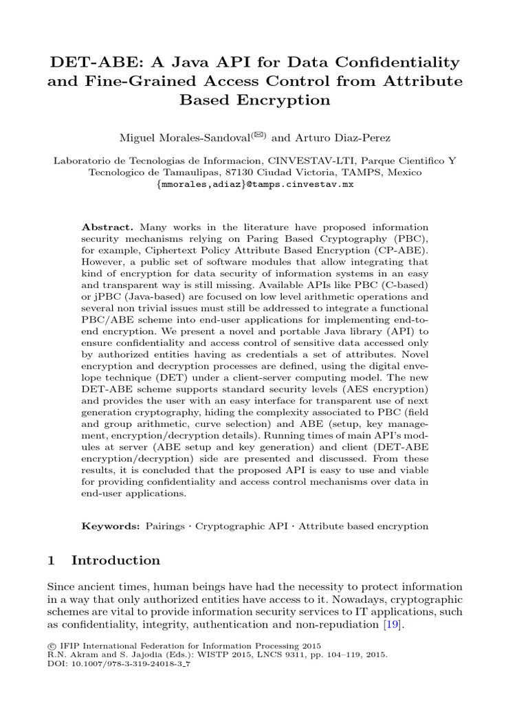DET-ABE: A Java API For Data Confidentiality and Fine-Grained Access ...