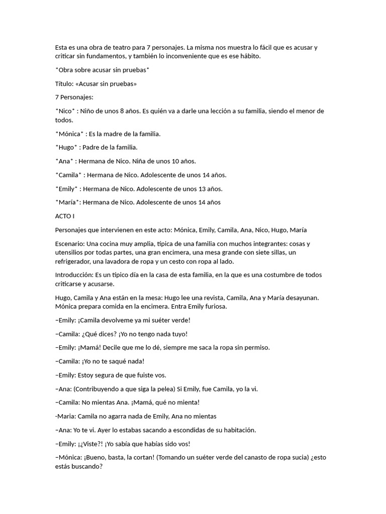 Obra de Acusar Sin Pruebas | PDF