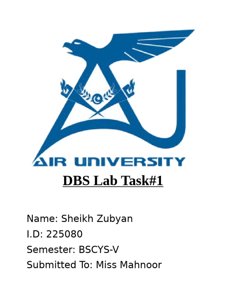 DBS LabTask#1 | PDF