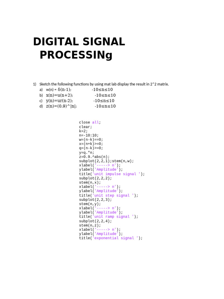 Digital Signal Processing | PDF