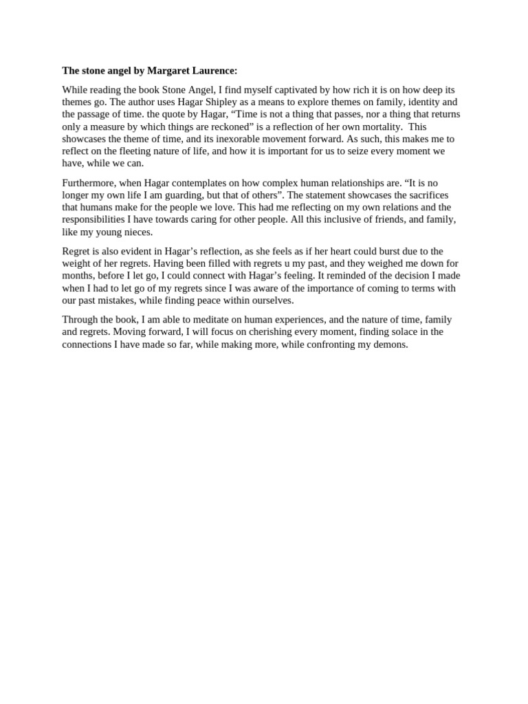 The Stone Angel by Margaret Laurence | PDF | Philosophy