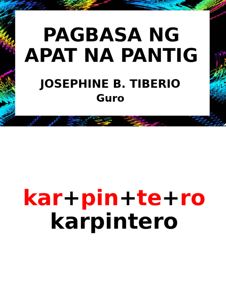 Pagbasa NG Apat Na Pantig 2024 5 | PDF