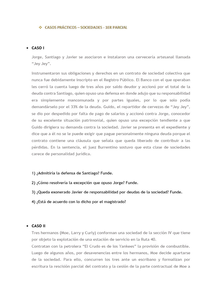 Casos Pra - Cticos Sociedades | PDF