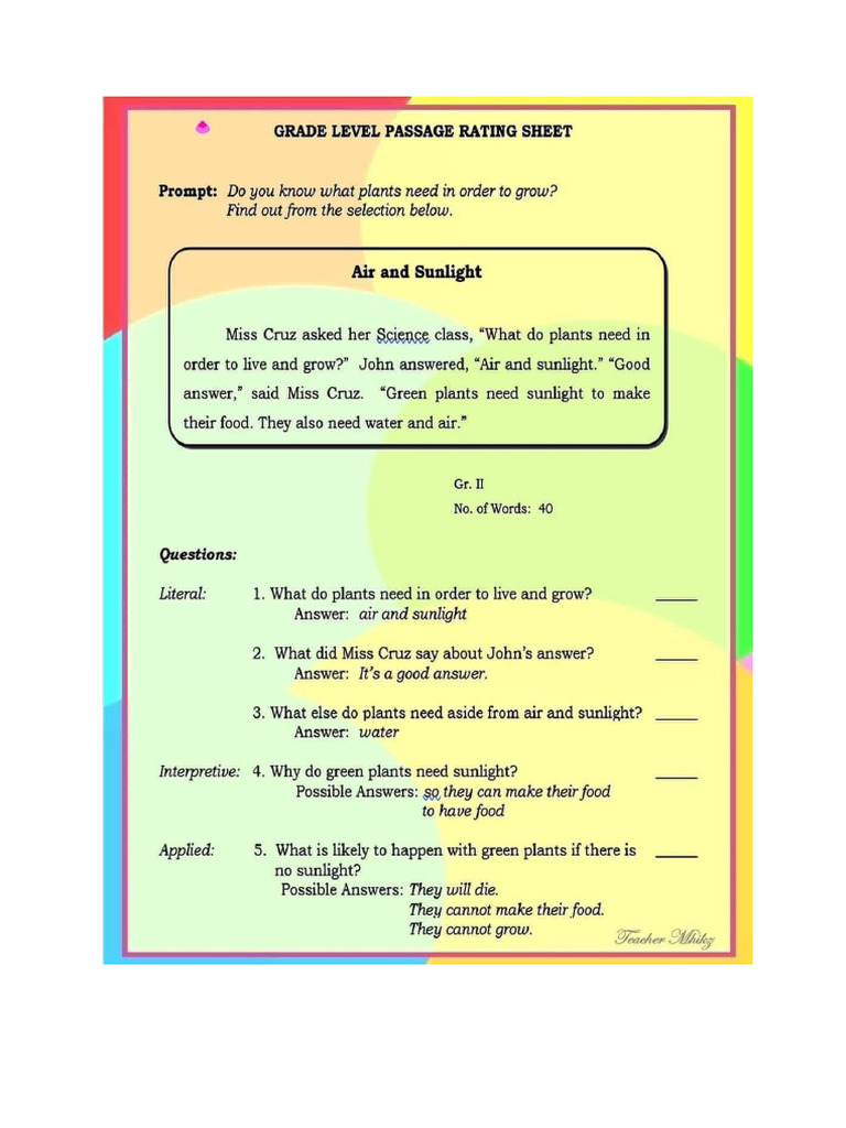 G2 Oral Reading | PDF