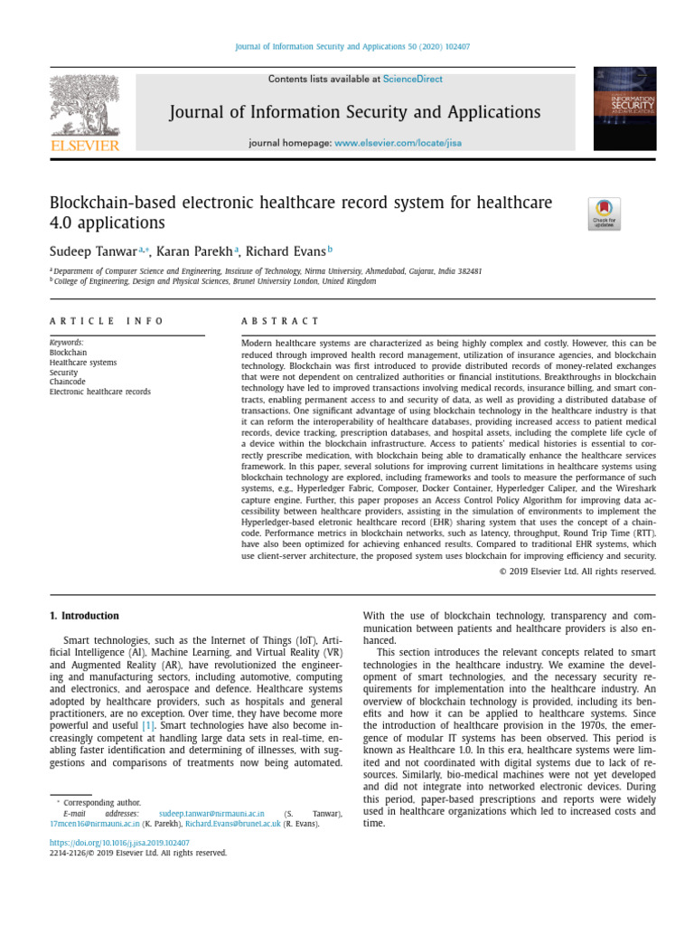 Blockchain Based Electronic Healthcare R Pdf