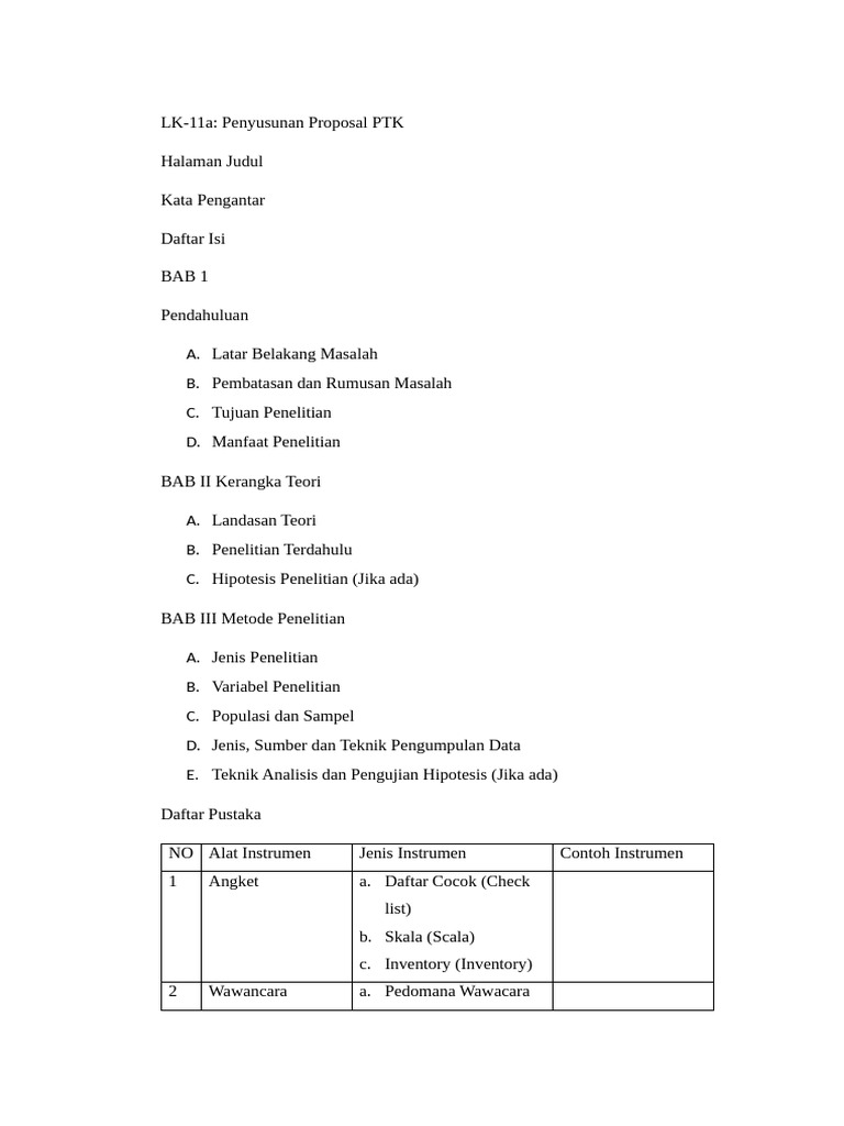 LK 11 Proposal PTK Abdul Basir A | PDF