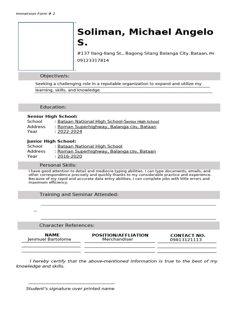 Immersion Form Gelo | PDF