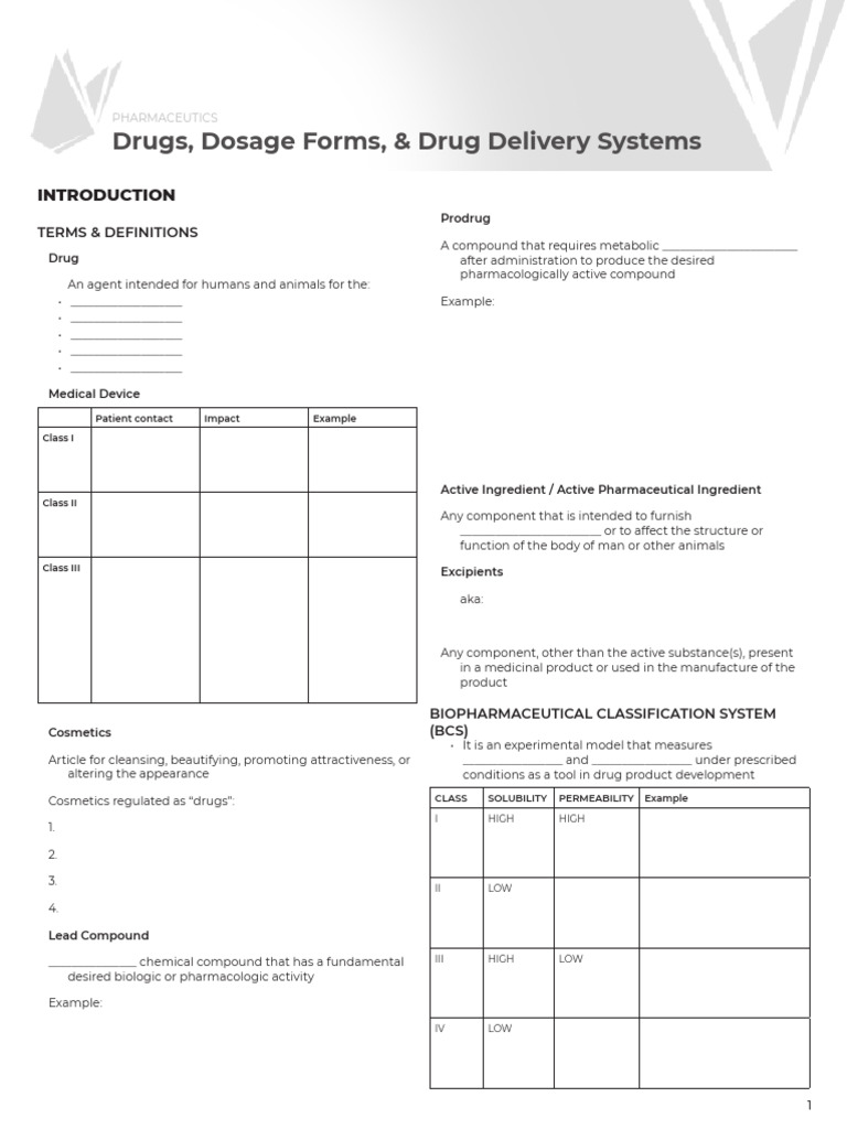 Dosage Forms Handouts | PDF